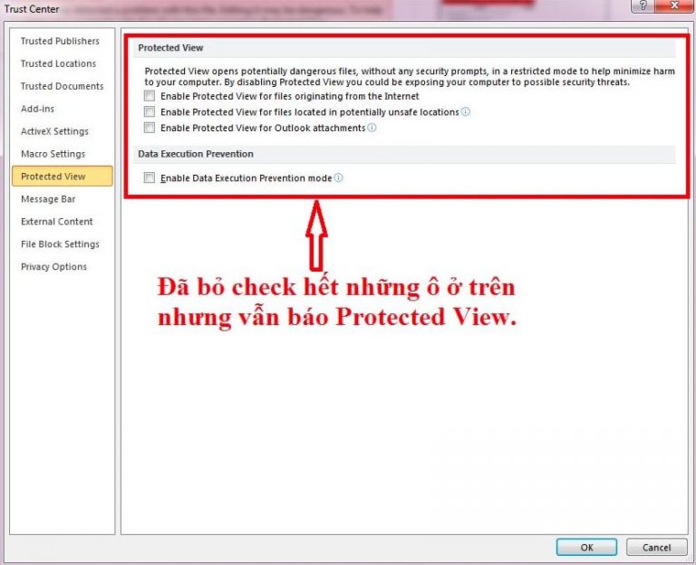 Hướng dẫn tắt Protected View Excel thành công 100%